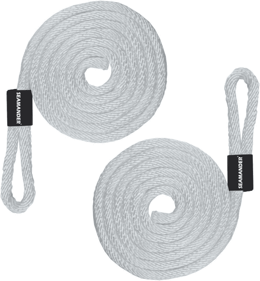 Seamander White 3/8" x 6 Feet Double Braided Dock Line & Rope 2 Count ...