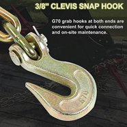 Mega Cargo Control 1 Pack G70 5/16" x 20' Tow Chain Transportation ...