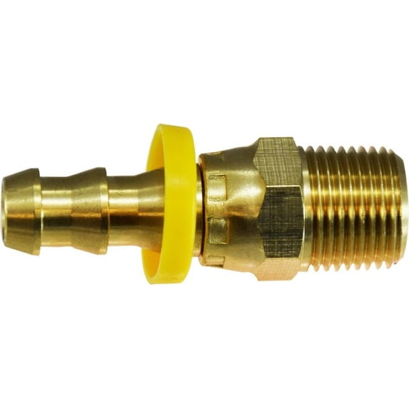 3/8 X 3/8 POHB X MIP Swivel Adapter, Push On Hose Barb, Brass Fittings ...