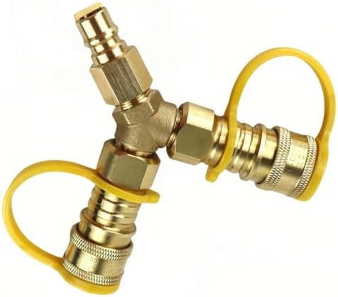 3/8" Y-Splitter Separator Natural Gas Quick Connect/Disconnect Adapter ...
