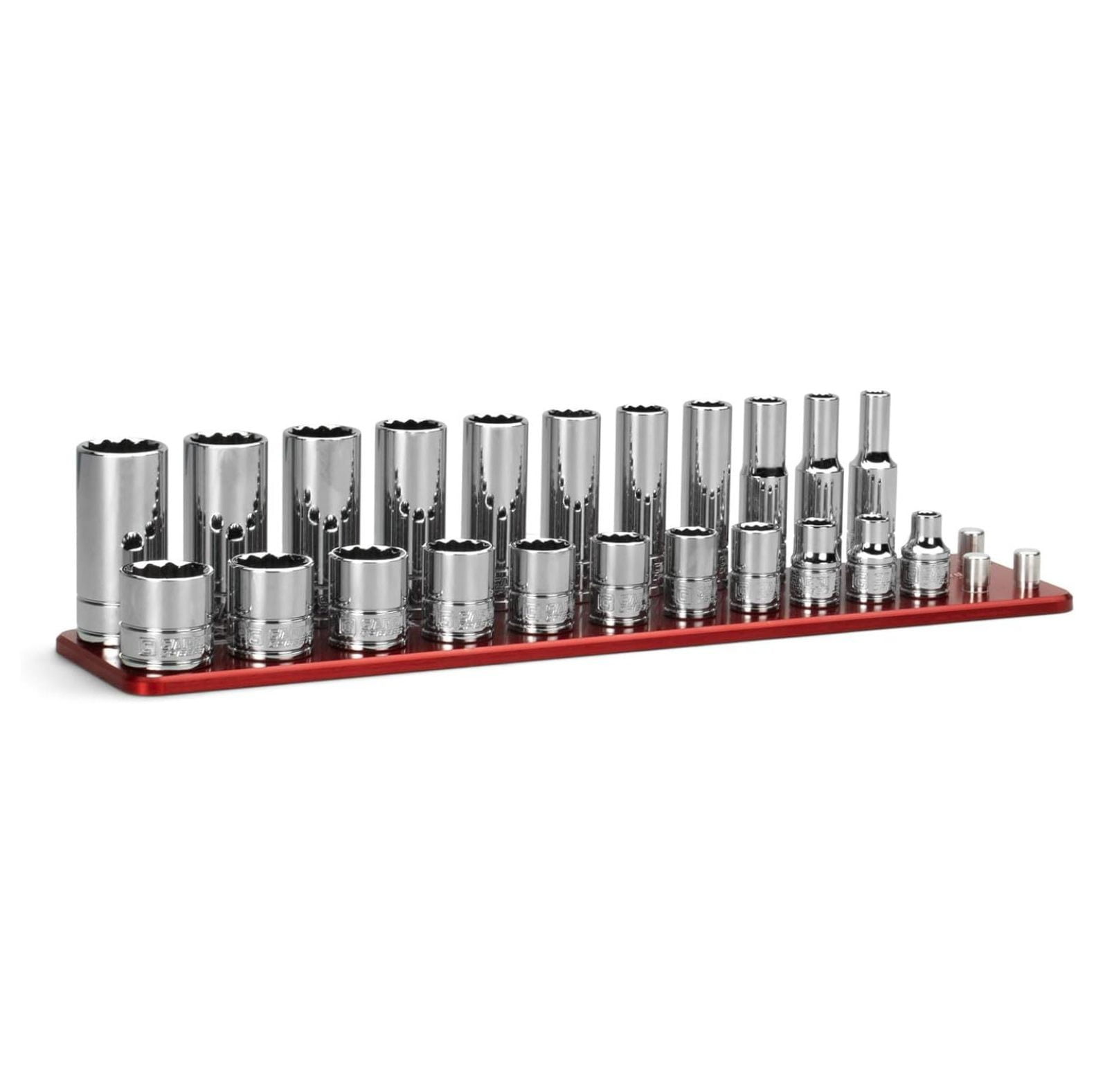 3/8 in. Drive 12-Point Shallow and Deep Socket Set, SAE, 1/4 to 7/8 in ...