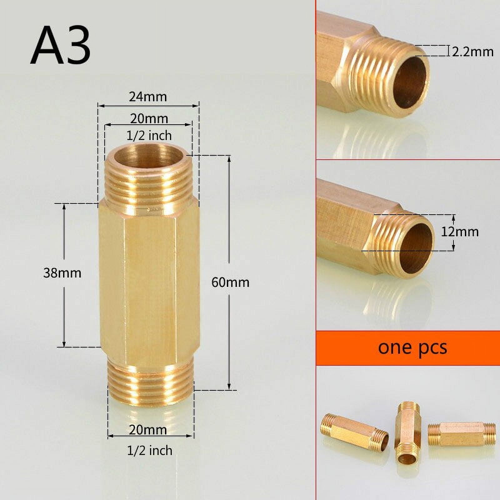 3/8 inch 1/2 inch Double Male Thread Copper fittings Brass straight ...