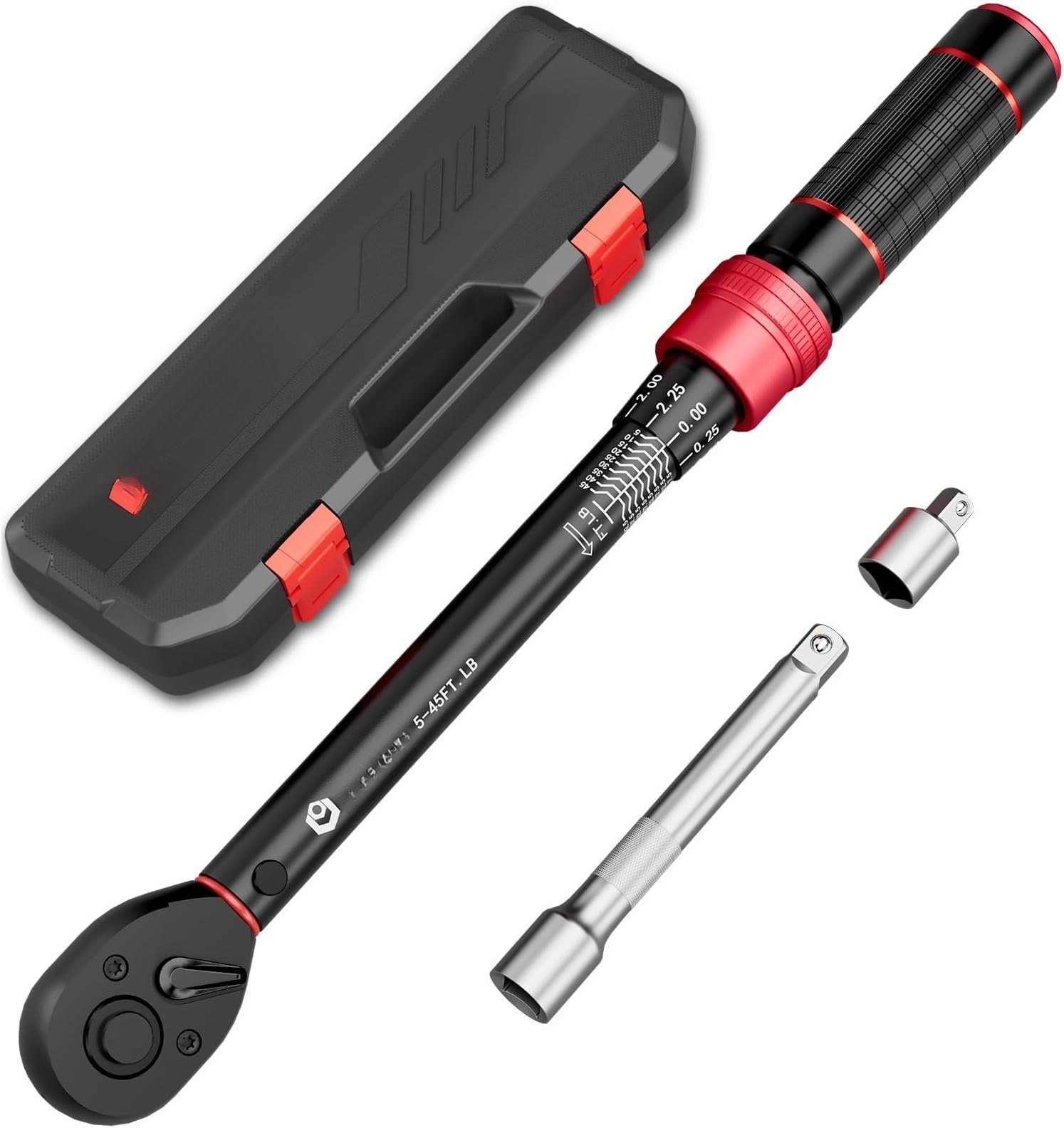 3/8-inch Drive Click Torque Wrench, 5-45 Ft-Lb/6.8-61Nm, +-3% Accuracy ...