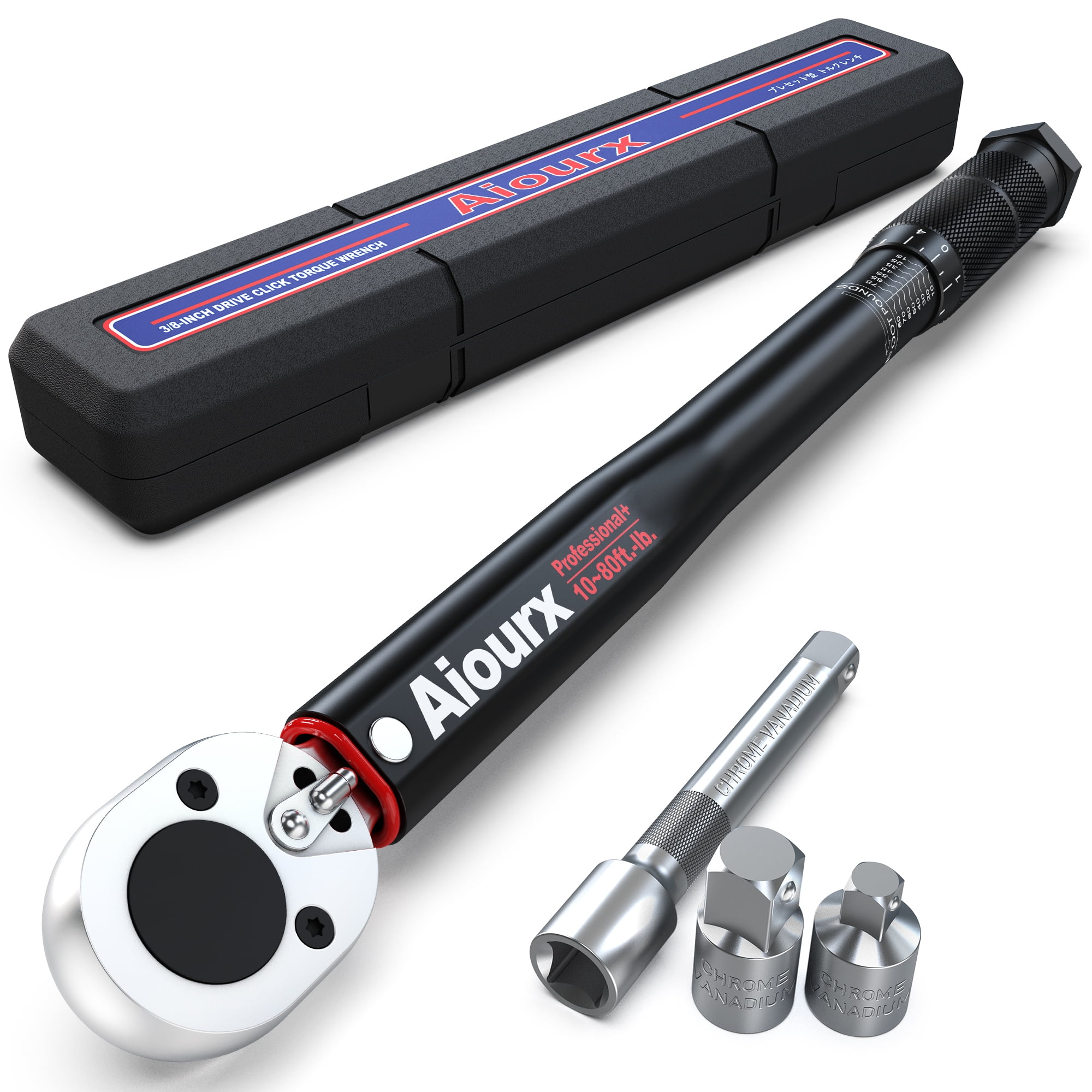 3/8-inch Drive Click Torque Wrench Set 8-104 ft.-lb. / 10.8-141 Nm 4 ...