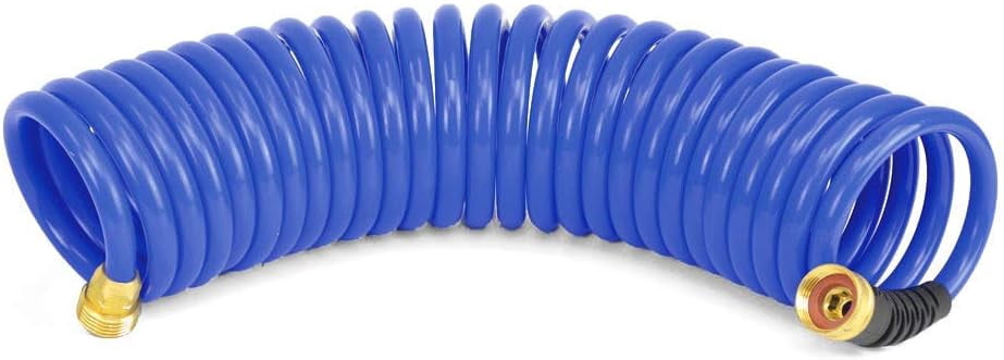 3/8 inch ID Self Coiling Garden, RV, Marine Outdoor Water Hose (25 ...