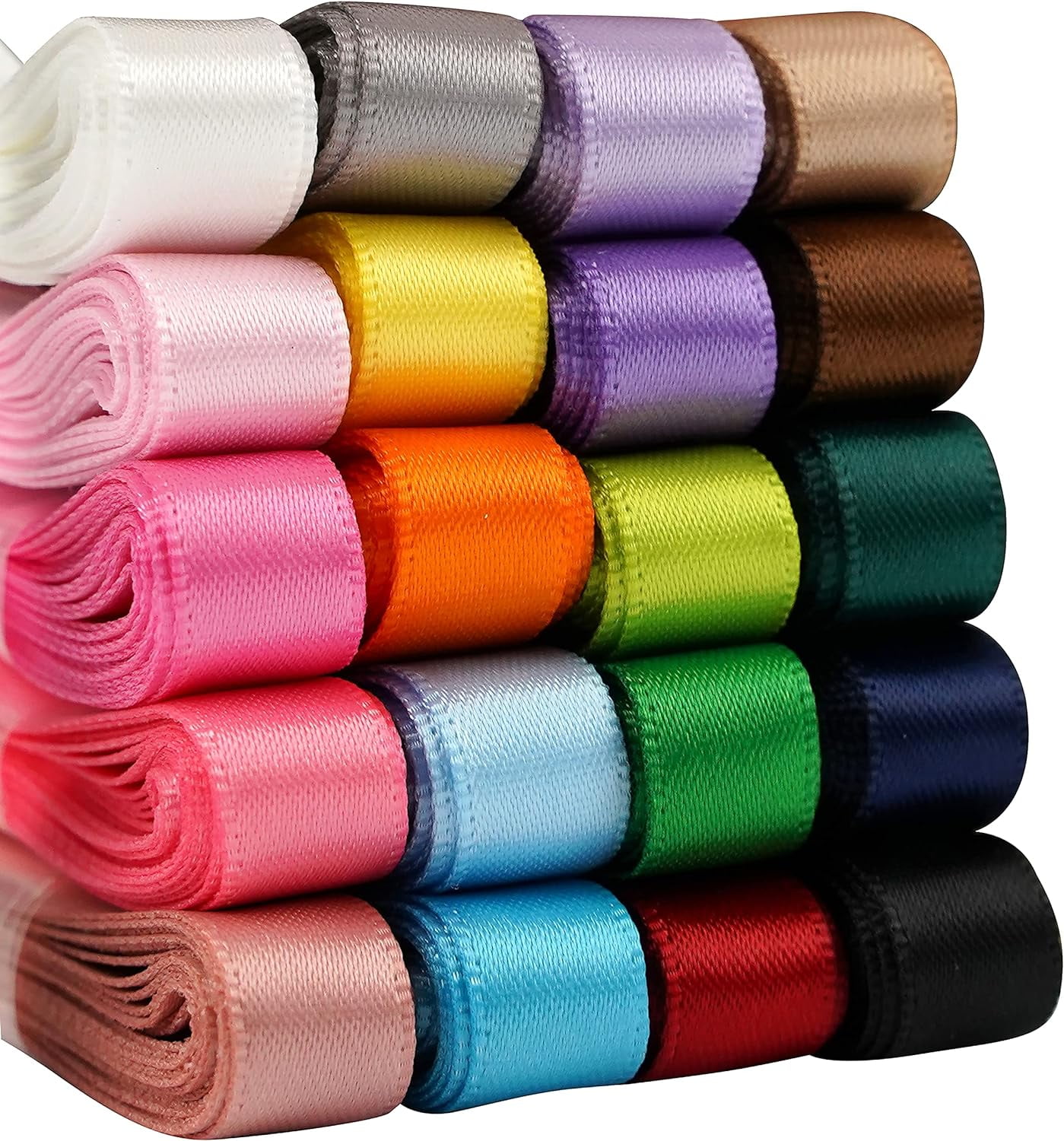 3/8 inch Solid Color Satin Ribbon Assortment Colored Ribbon for Gift ...