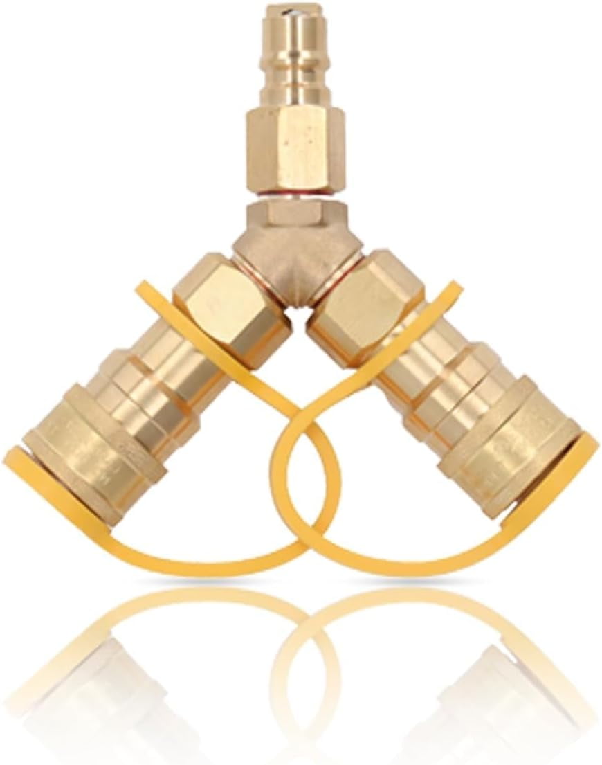 3/8 inch Y-type splitter gas quick connect adapter, splitter quick ...