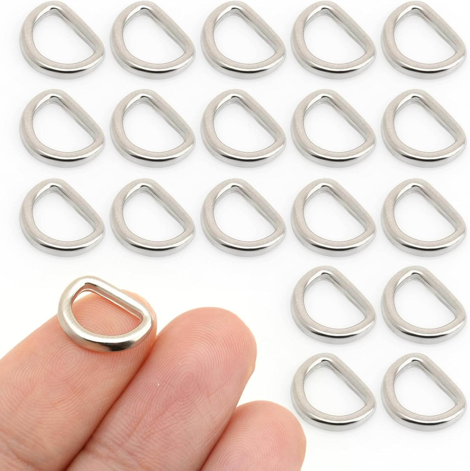 CRAFTME STUDIO 3/8 Inch Metal Welded D-Ring Findings for Zipper Pullers ...