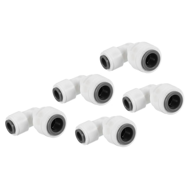 3/8" to 1/4" Push to Connect Reducing Elbow Fittings, 5 Pack White - Walmart.com