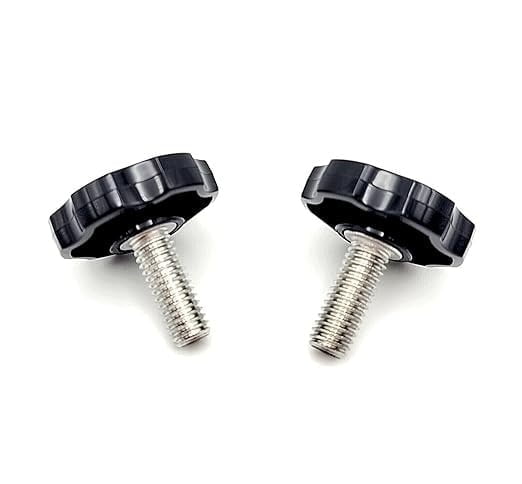 3/8" x 1" Thumb Screw Bolts Black Round 6 Point Rosette Clamping Knob ...