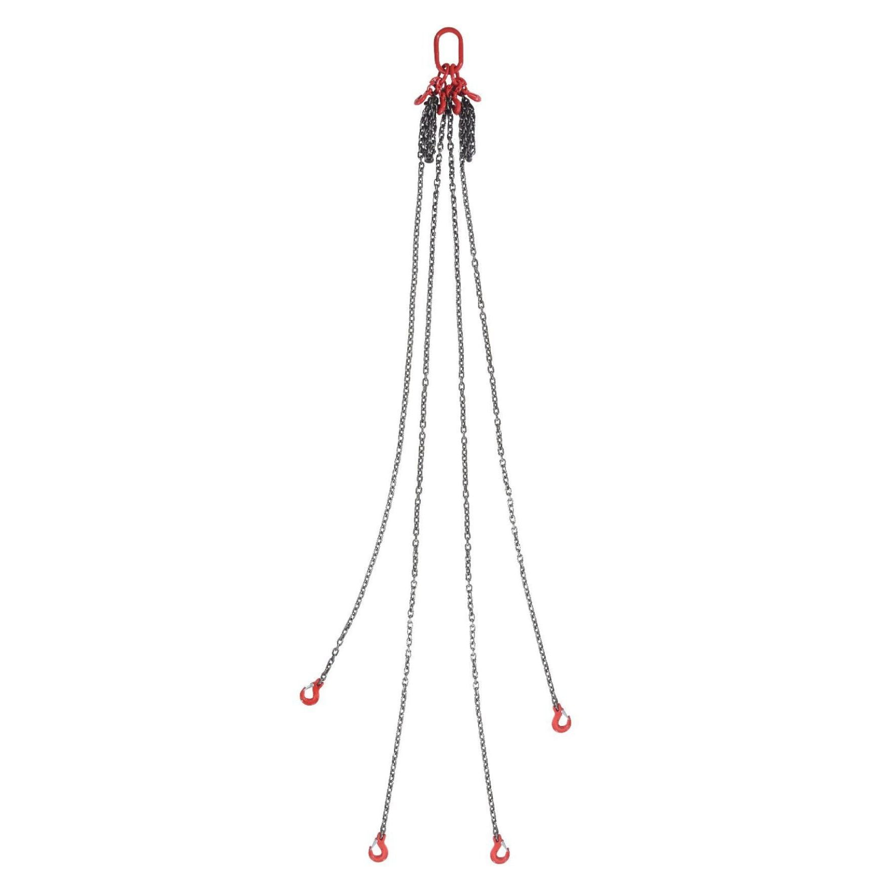 3/8" x 10' Chain Sling - G80 4 Leg Lifting Chain with Hooks 18400 lbs ...