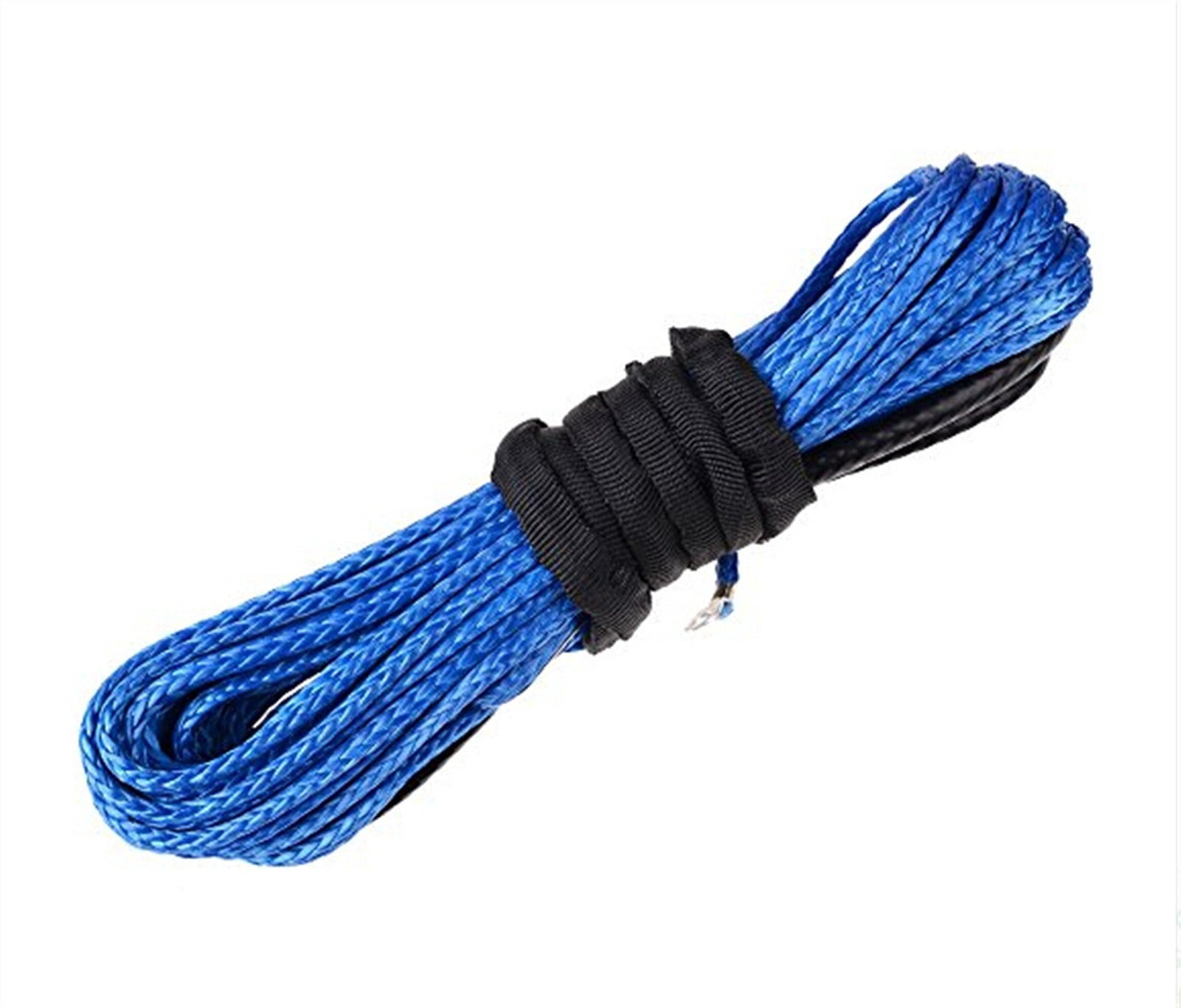 3/8" x 100' Blue Synthetic Winch Line Cable Rope 20000 LBs with Sheath ...