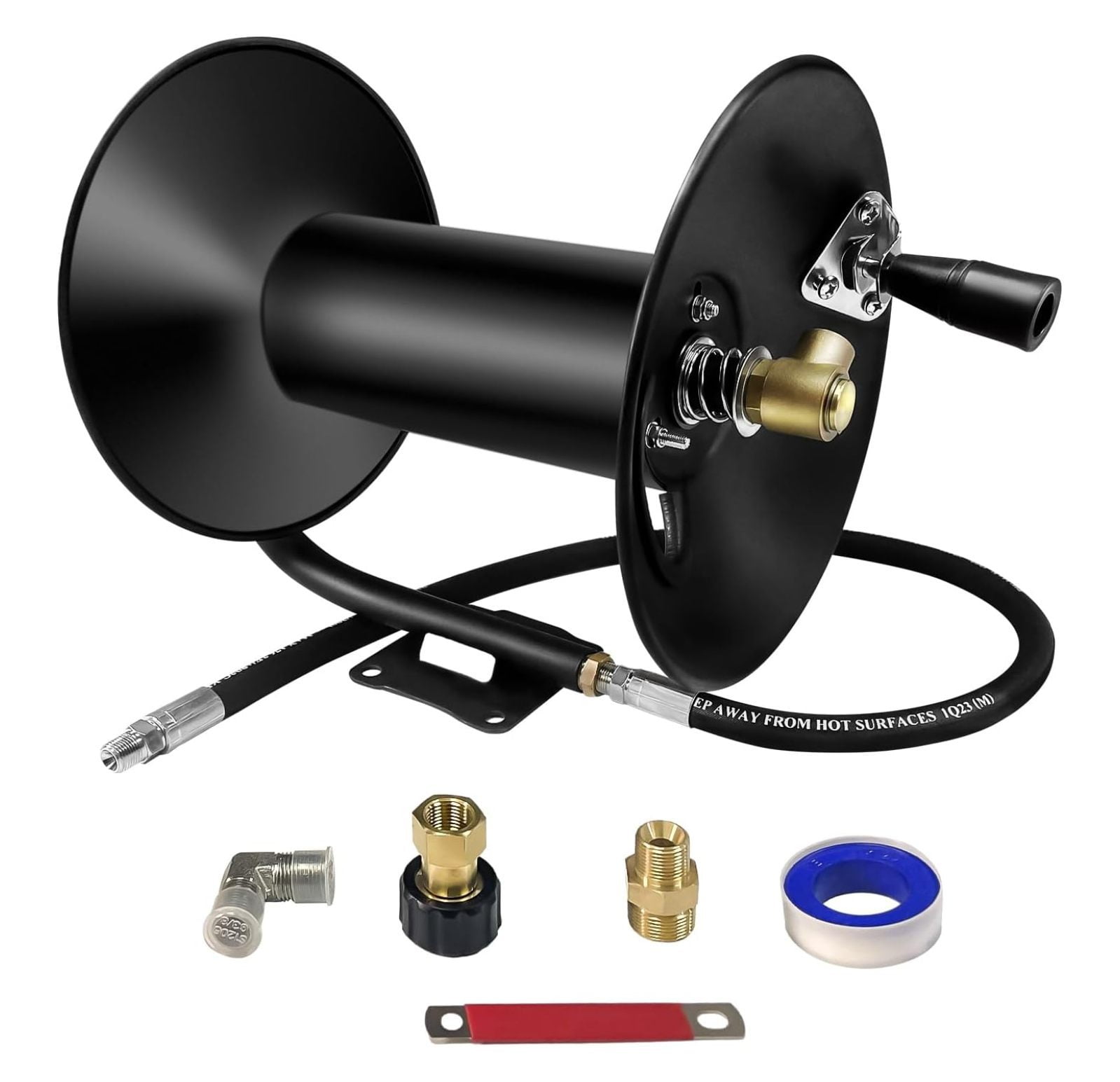 3/8" x 100ft High Pressure Washer Hose Reel,4000psi Heavy Duty Steel ...