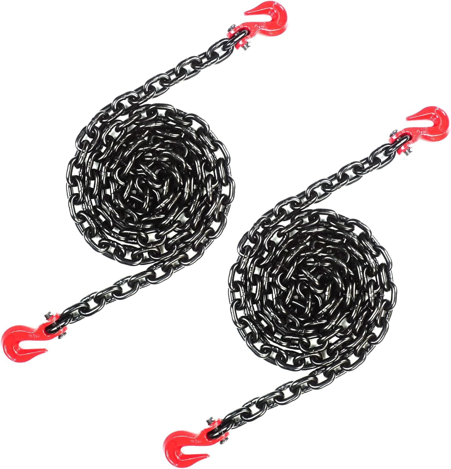3/8'' x 10FT Binder Chain, G80 Tow Chain with Clevis Grab Hooks,7 ...