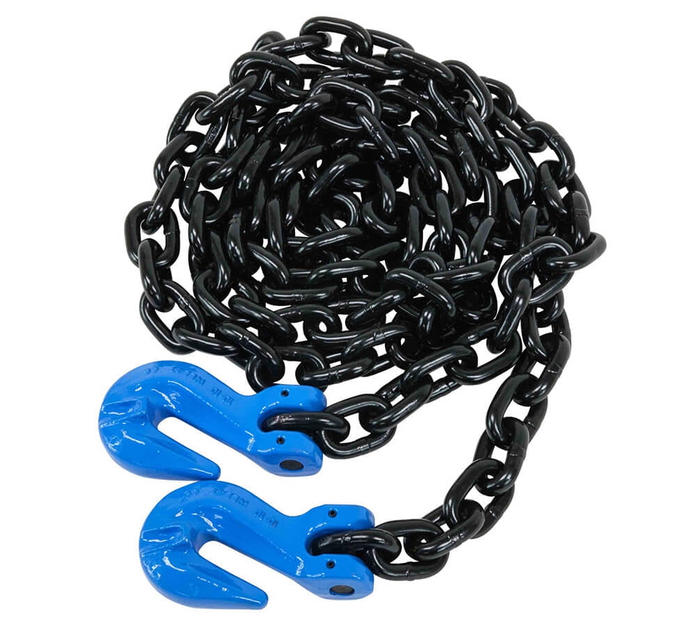 3/8" x 16' Grade 100 Transport Chain with G100 Grab Hooks, 8800 lbs WLL ...
