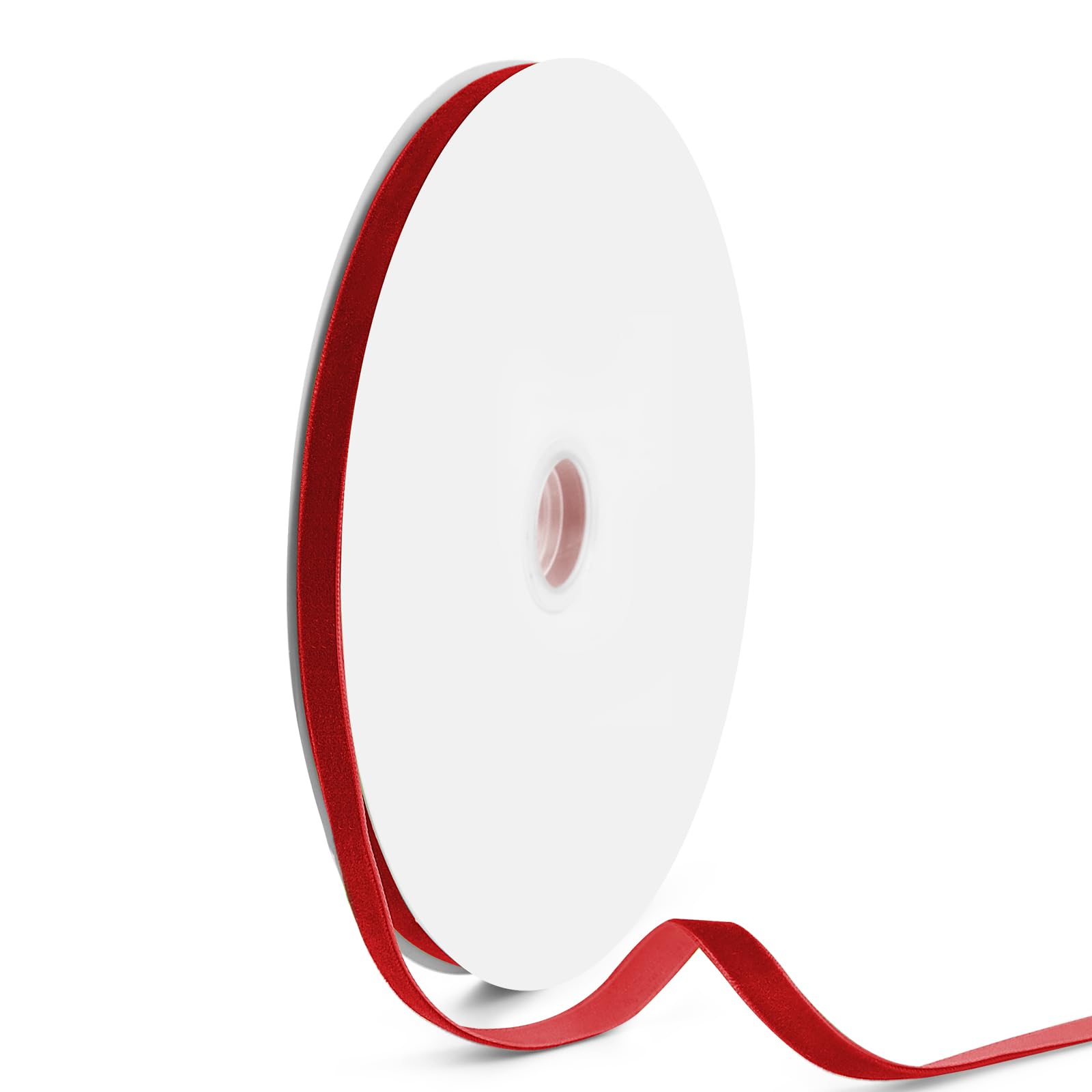 3/8" x 25 Yards Velvet Ribbon, Red Single Face Velvet Ribbons Perfect ...