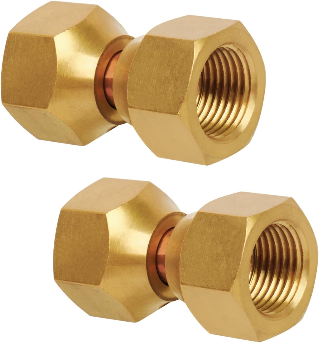 3/8" x 3/8" Female Flare Brass Tube Fitting for Propane, Fuel, Oil, LP and Natural Gas, Flare ...