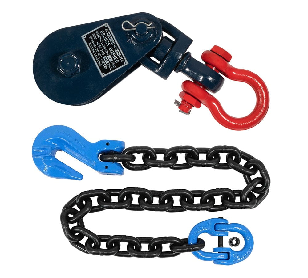 3/8" x 30" G100 Safety Chain Extension & 4 Ton Sheave Snatch Block - Walmart.com