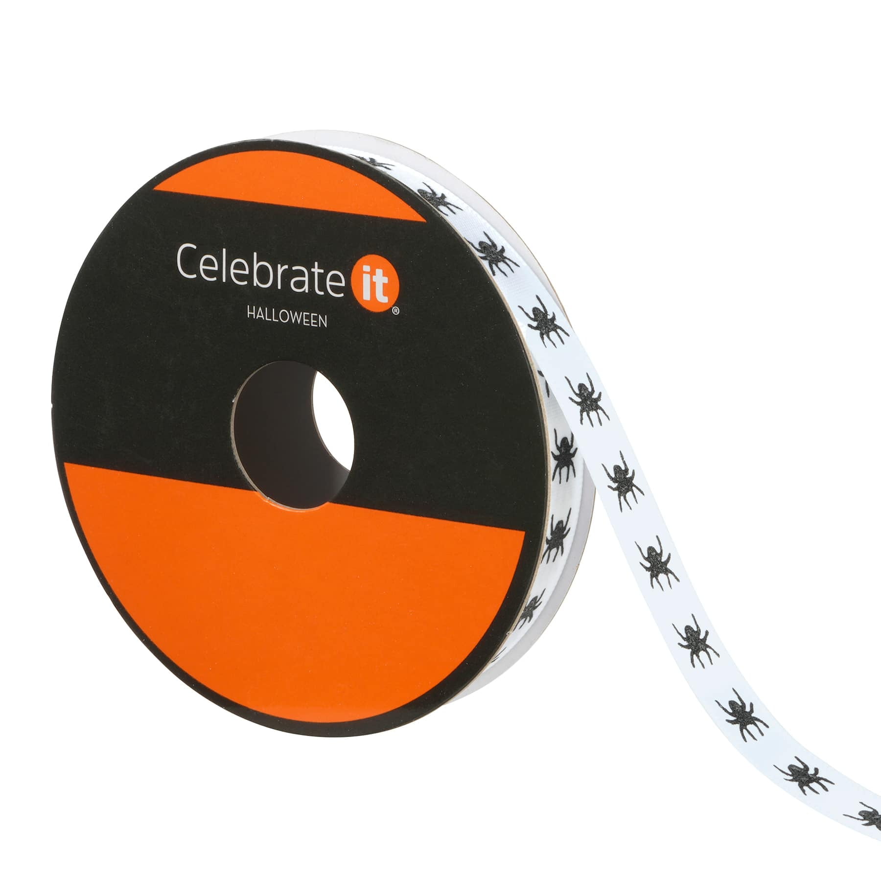 Black White Spider Ribbon 3/8" x 4yd Celebrate It for Halloween ...
