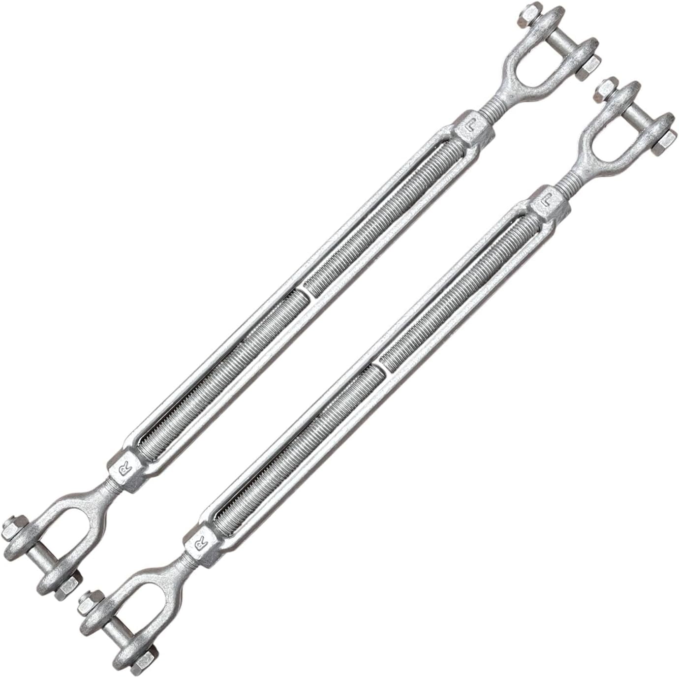 3/8" x 6" Drop Forged/Hot Dipped Galvanized Steel Jaw/Jaw Turnbuckle ...