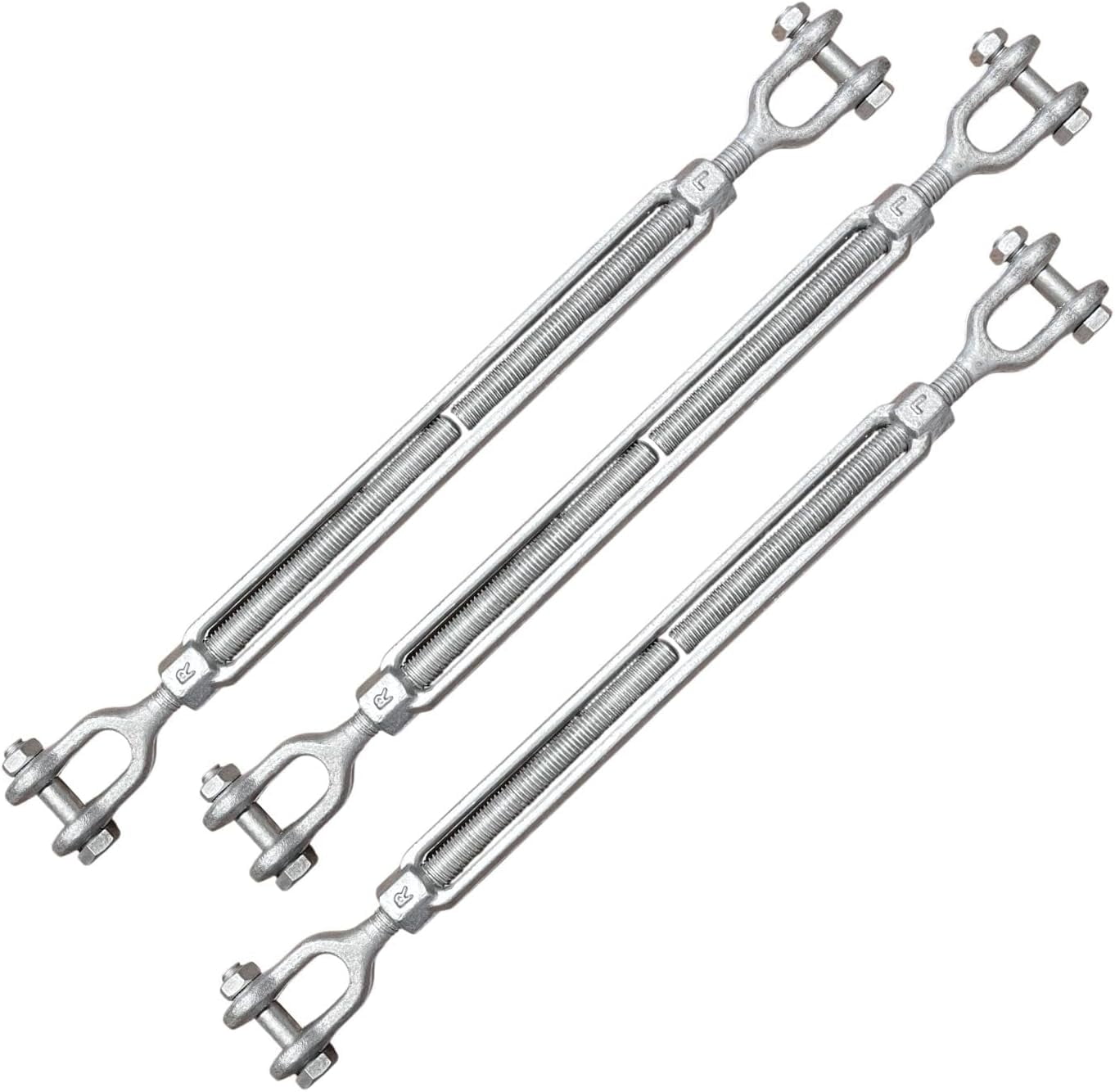 3/8" x 6" Drop Forged/Hot Dipped Galvanized Steel Jaw/Jaw Turnbuckle ...
