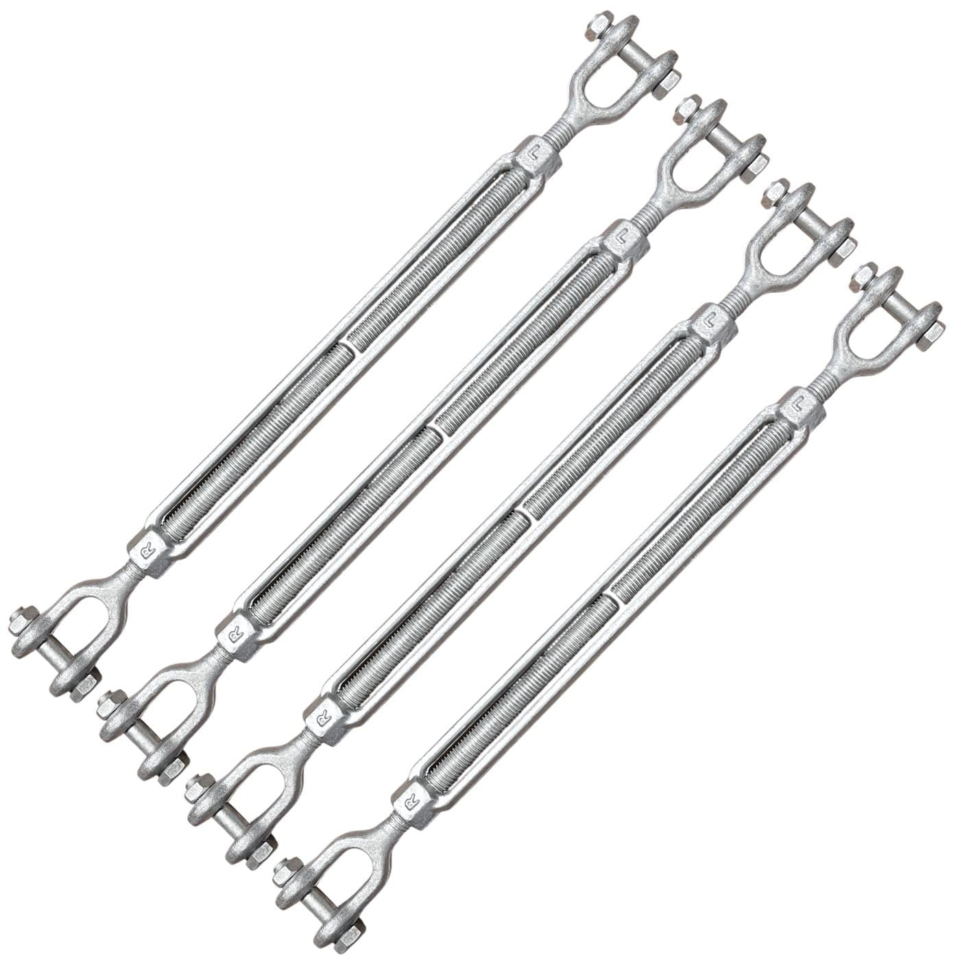 3/8" x 6" Drop Forged/Hot Dipped Galvanized Steel Jaw/Jaw Turnbuckle ...