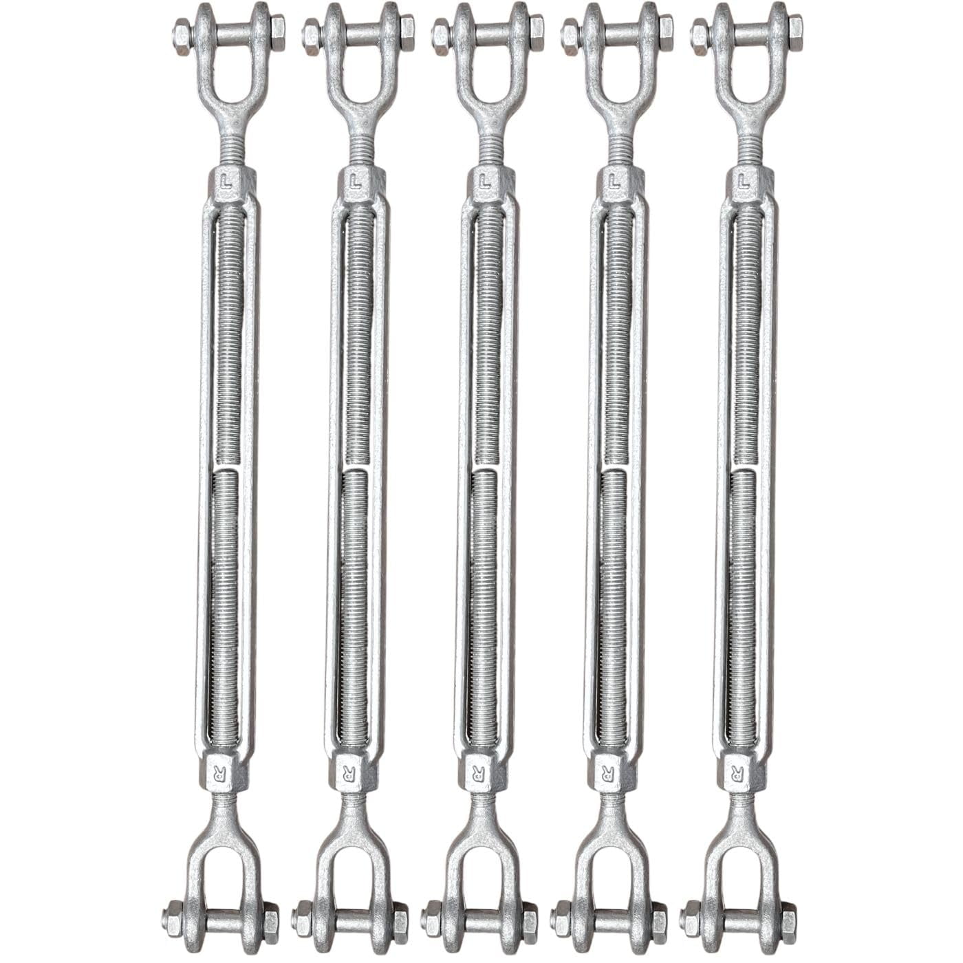 3/8" x 6" Drop Forged/Hot Dipped Galvanized Steel Jaw/Jaw Turnbuckle ...