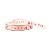 3/8" x 7yd. Pink Satin It's a Girl Ribbon by Celebrate It® - Walmart.com