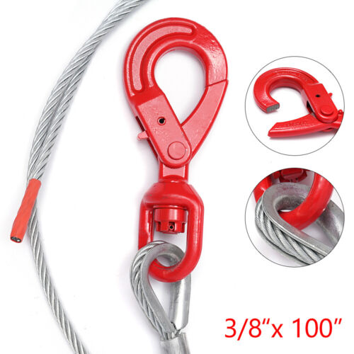 3/8"x100"High Strength Stainless Steel Hook Wire Rope Sling For Lifting ...