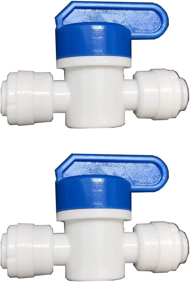 3/8"x3/8" Tube Ball Valve Quick Connect Shut Off for RO Water Purifiers ...