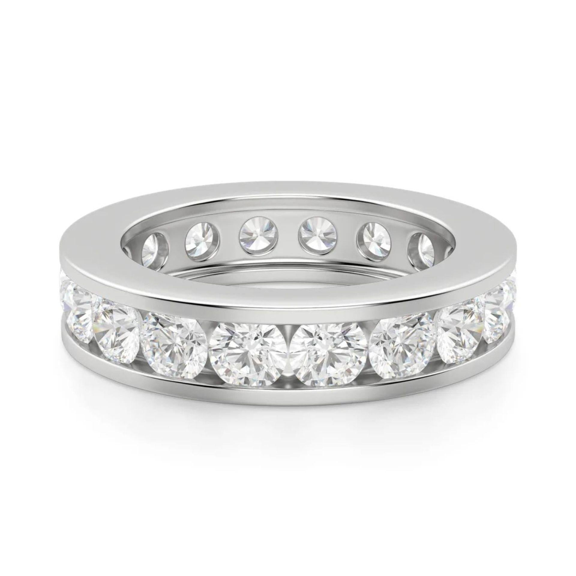 3.80 TCW Round Brilliant Cut Eternity Wedding Ring 925 Silver - Walmart.com