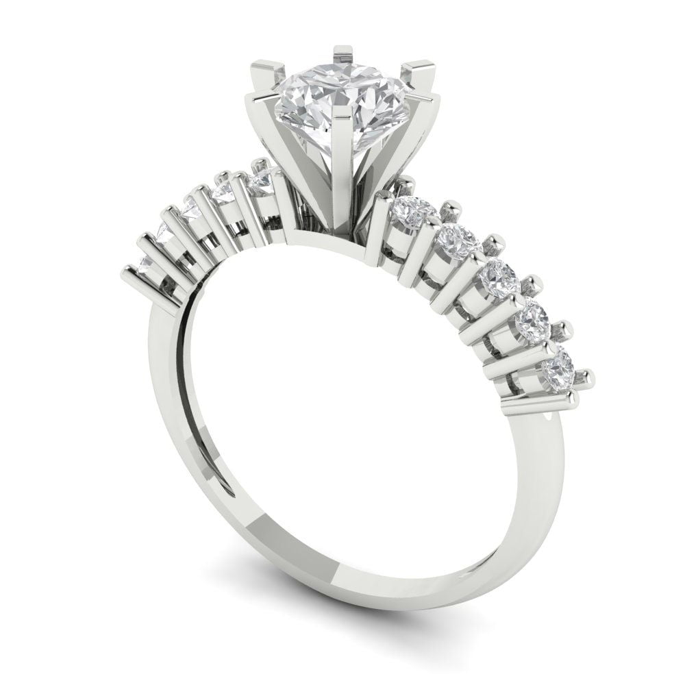 3.84ct emerald cut blue Crystal 18k pink rose gold engraving statement bridal wedding halo ...