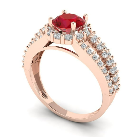 3.84ct emerald cut red Crystal 18k pink rose gold engraving statement ...