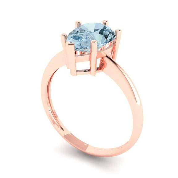 3.84ct emerald cut blue Crystal 18k pink rose gold engraving statement ...