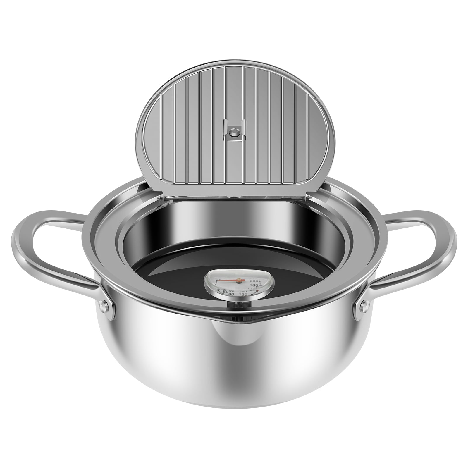 3.85L Deep Fryer with Thermometer and Oil Drip Drainer Rack Stainless ...