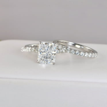 2.17ct Princess Cut Bridal Wedding Engagement Ring Diamond Simulated ...