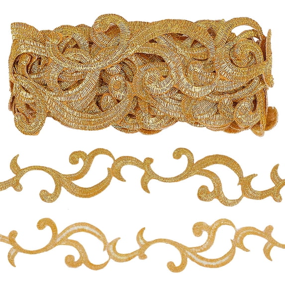 3.8M Ethnic Style Iron on/Sew on Embroidery Flower Polyester Lace Trim ...