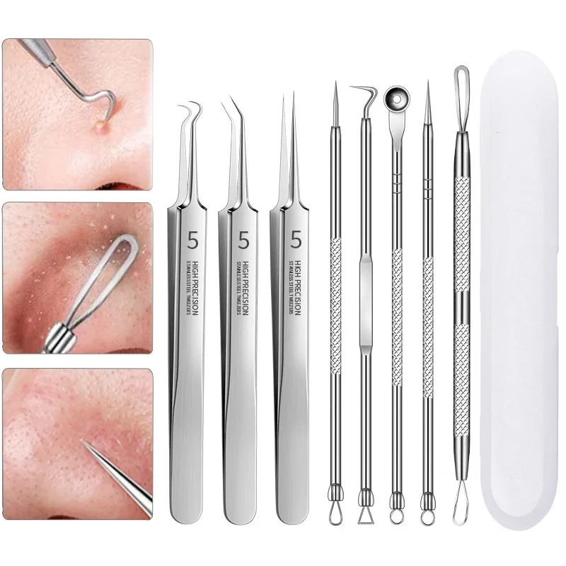 3-8Pcs Blackhead Clip Pimples Tweezer Blackhead Remover Stainless Steel ...