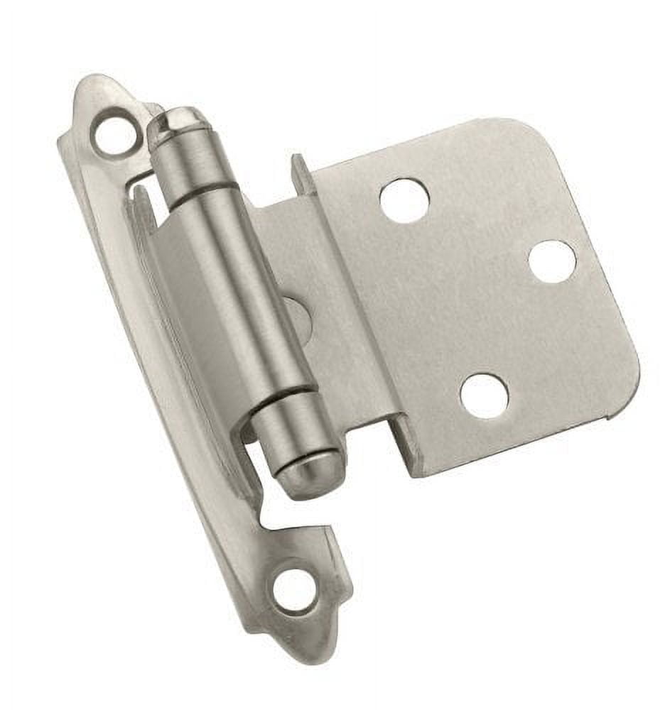 3/8in 10 mm Inset Self-Closing, Face Mount Satin Nickel Hinge - 2 Pack ...