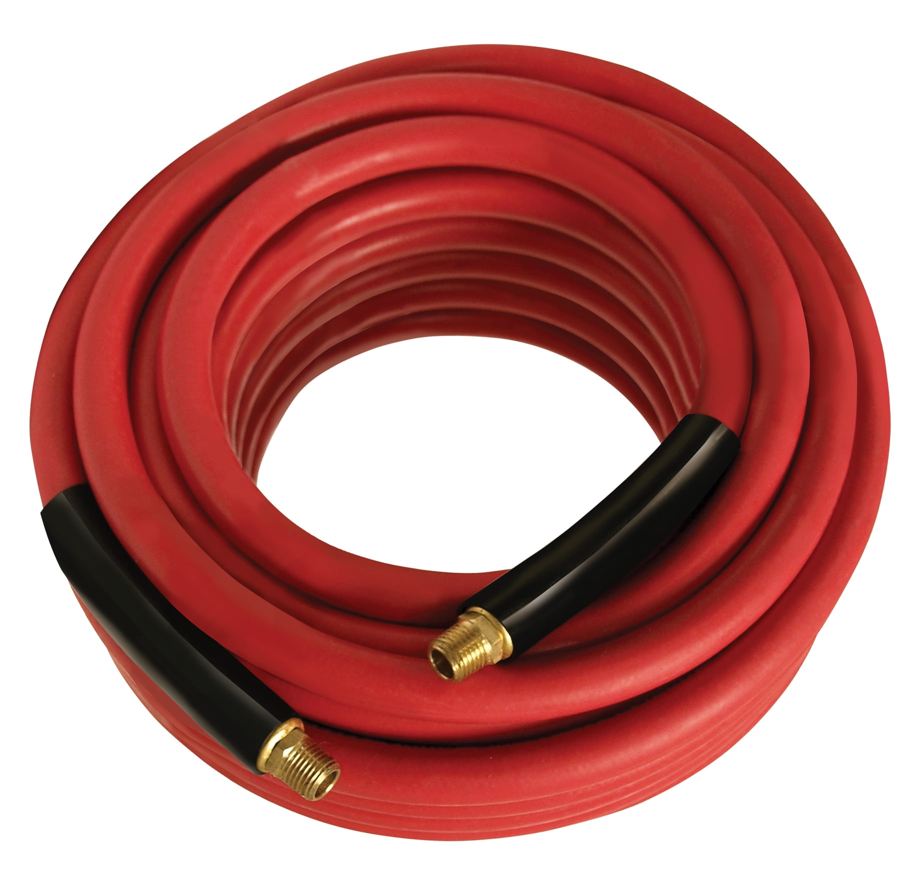 3/8in. X 25ft. 300# Red Rubber Air Hose Cpld 1/4in. - Walmart.com