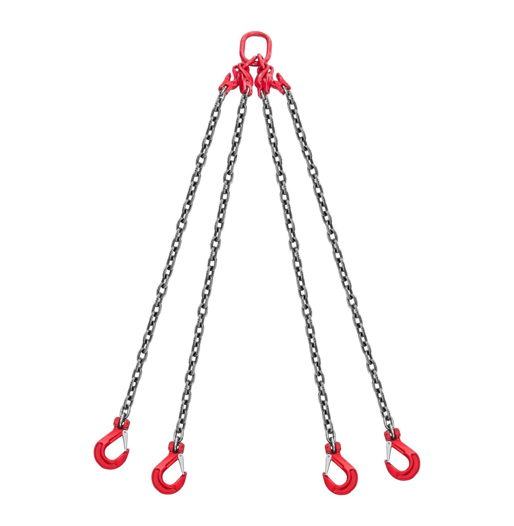 3/8in x 10ft Chain Sling, 4 Leg G80 Alloy Steel Lifting Chain with Grab ...