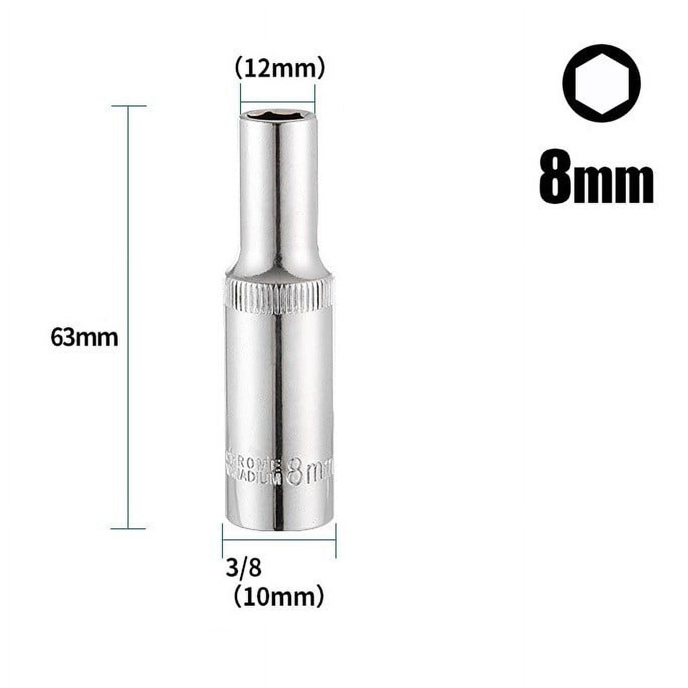 3/8inch Deep Socket Adapters Chrome Vanadium Steel Hex Long Sleeve ...