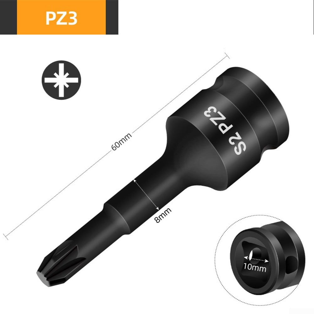 3/8inch Screwdriver Bit Impact Drive Socket Adapter Head PH1-PH4 PZ1 ...