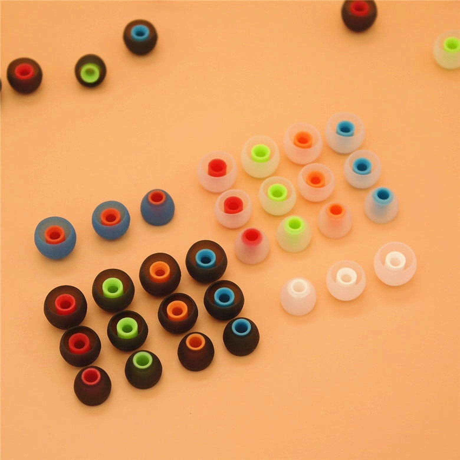 3.8mm headphones real two-color silicone set silicone earplugs two ...