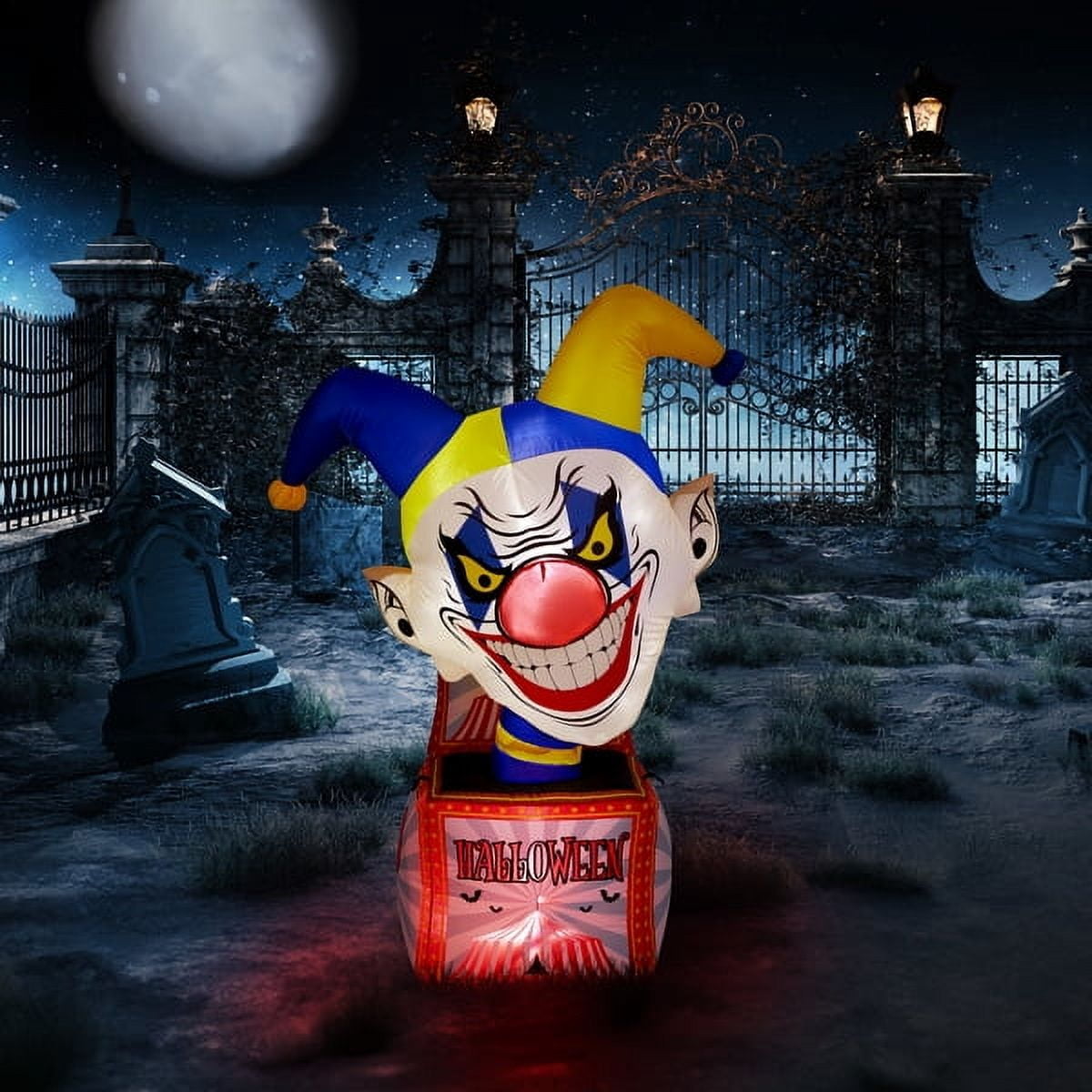 3.9 FT Halloween Inflatable Circus Clown Box Outdoor Decorations, Scary ...