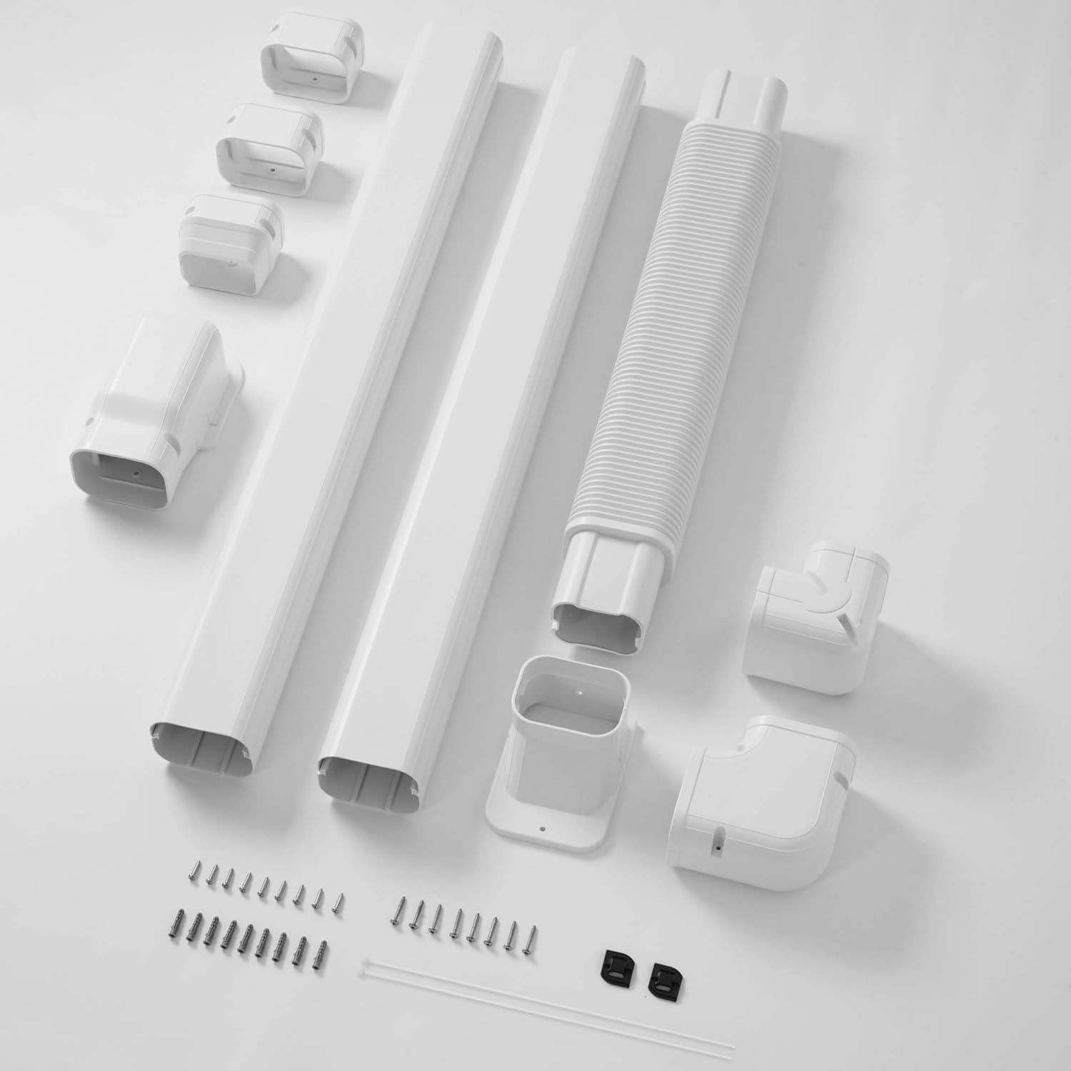 3" 9 Ft Mini Split Line Set Cover with Flexible Duct, Decorative PVC ...