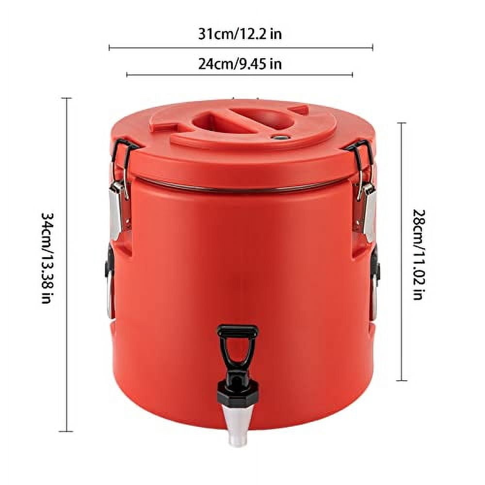 3.9 Gallon Insulated Beverage Dispenser Red Ice Bucket Insulated Bucket ...