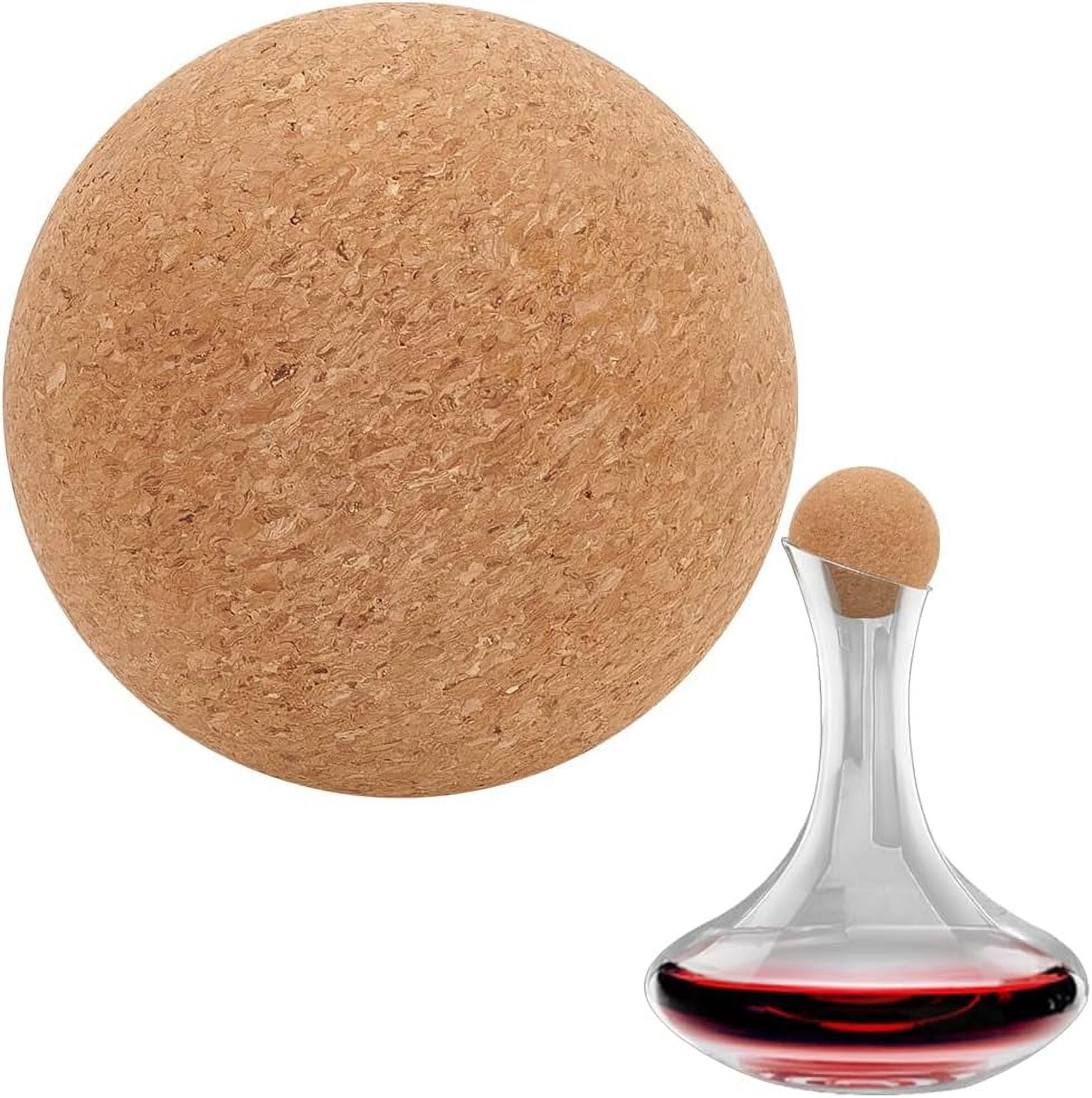 3.9 Inch Wooden Cork Ball Stopper for Wine Bottle and Decanter Brown ...
