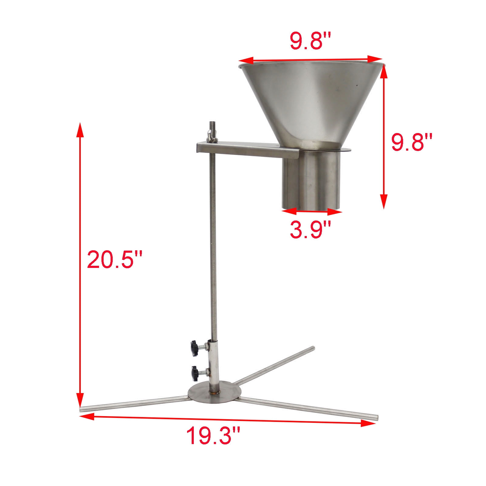 3.9” Manual Filling Sorting Funnel Feeding Hopper with Simple Support ...