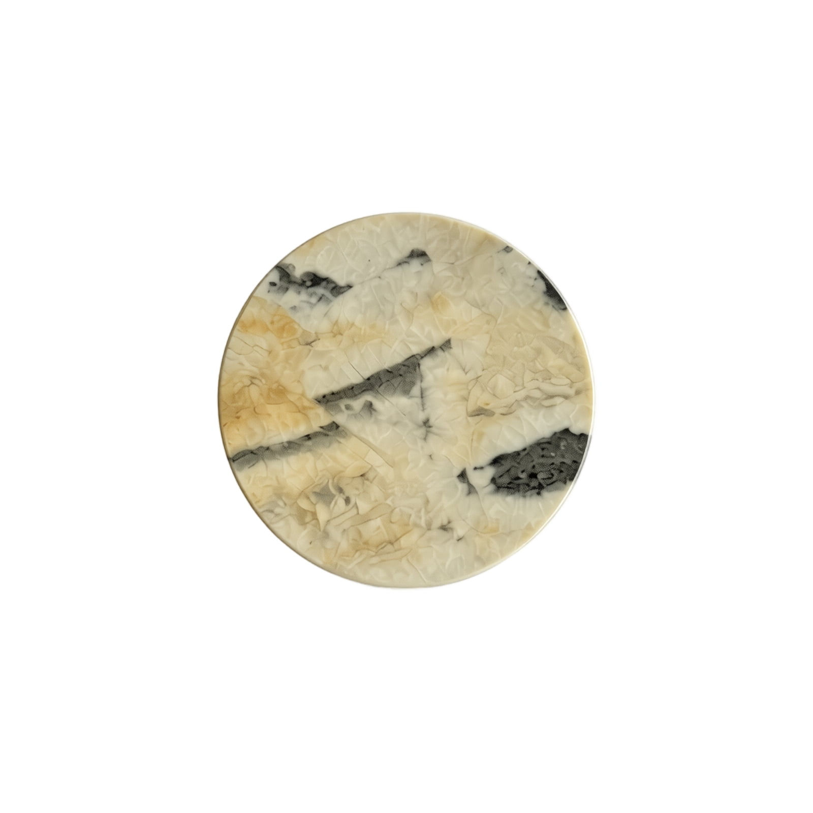 3.9" Natural Marble Coaster, Round Heat Resistant Drink Mat, Elegant ...